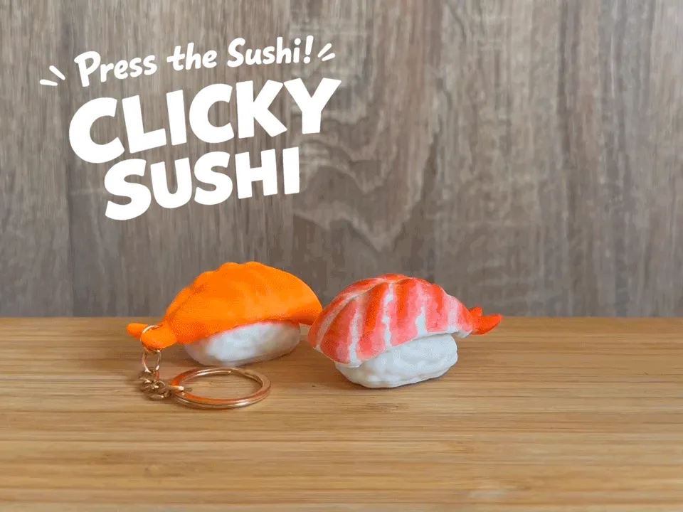 Clicky Sushi – Shrimp Nigiri Fidget Toy - Free 3D Print Model - MakerWorld