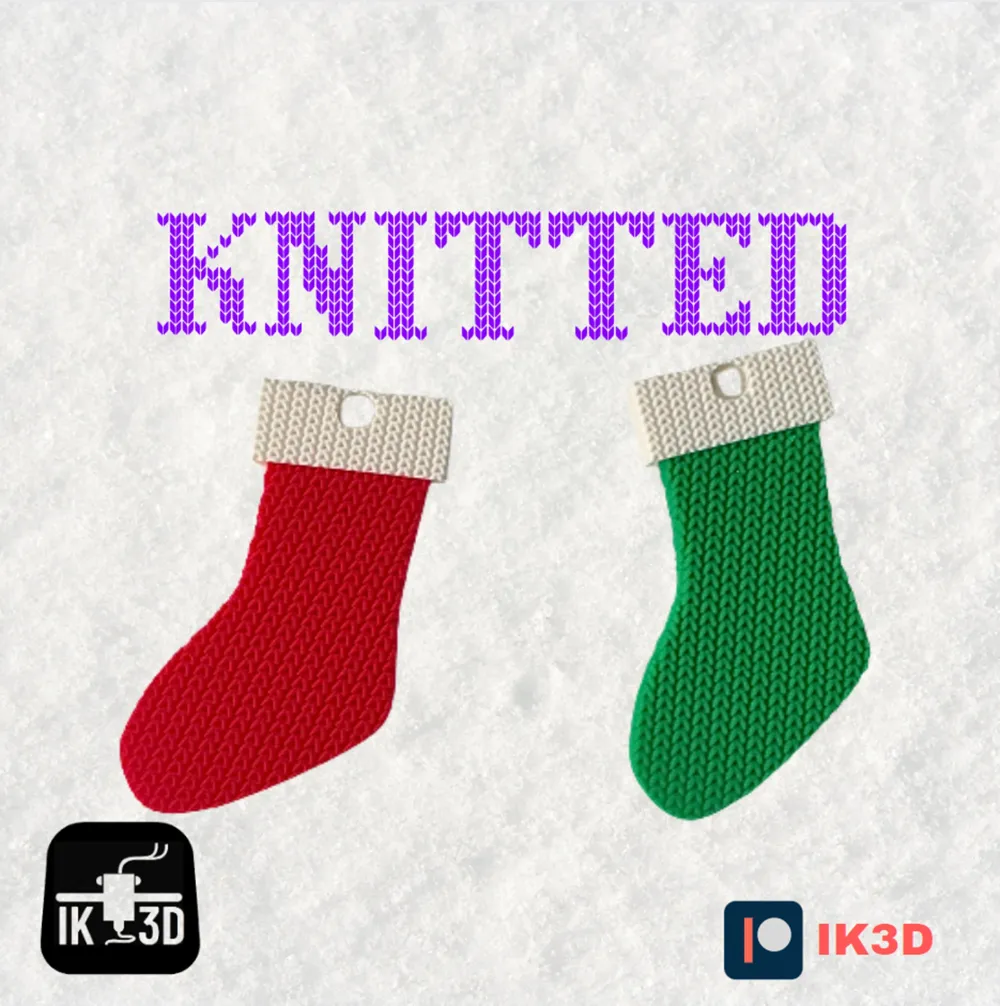 Knitted Sock Ornament, Easy to Print No Supports by IK3Digital - MakerWorld