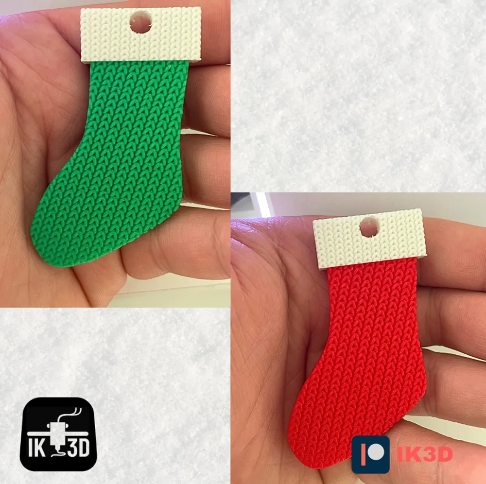 Knitted Sock Ornament, Easy to Print No Supports by IK3Digital - MakerWorld