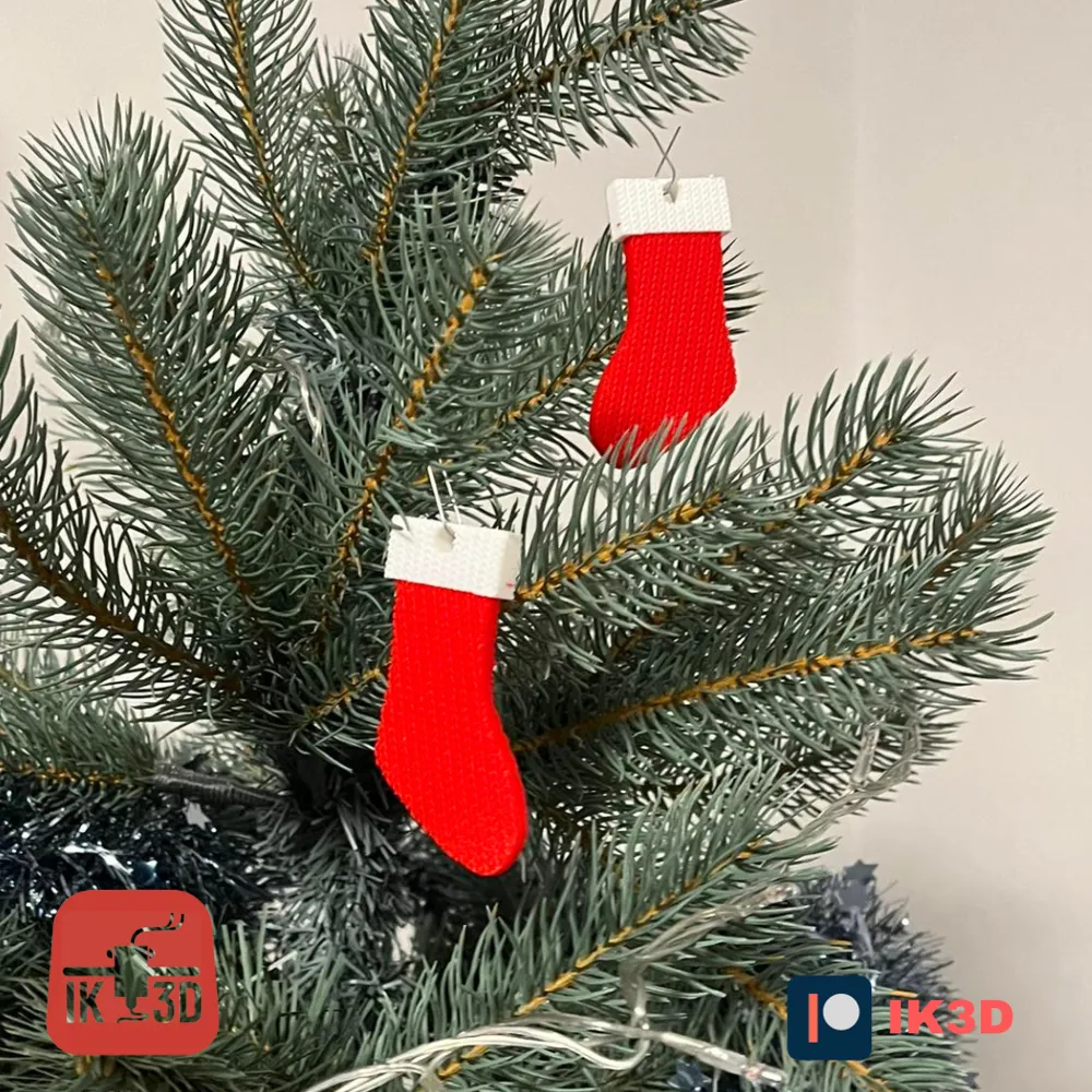 Knitted Sock Ornament, Easy to Print No Supports by IK3Digital - MakerWorld