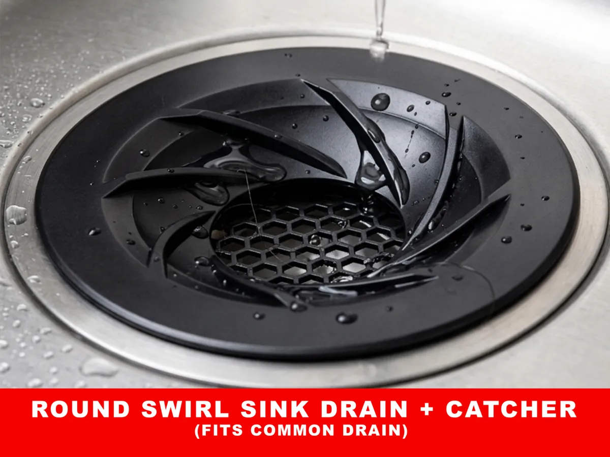 Round swirl sink drain with catcher - Free 3D Print Model - MakerWorld