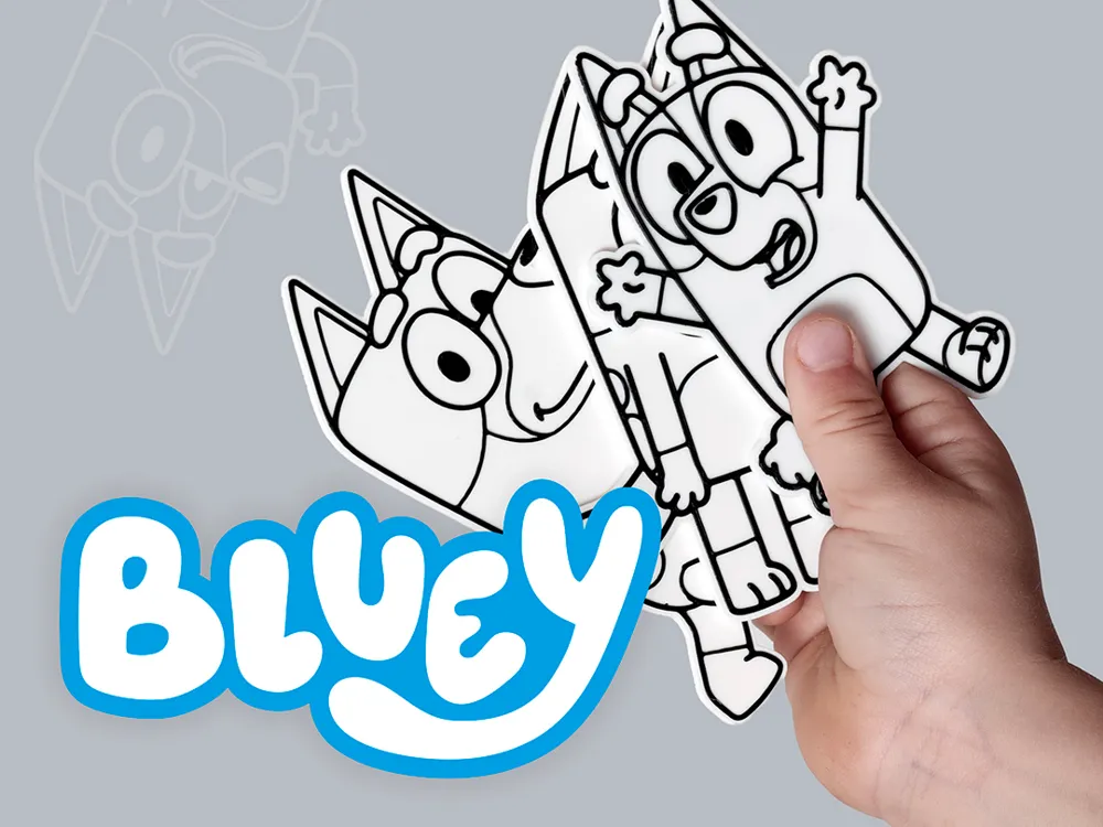 Bluey Coloring Kit. Paintable Relief Plates - Free 3D Print Model ...