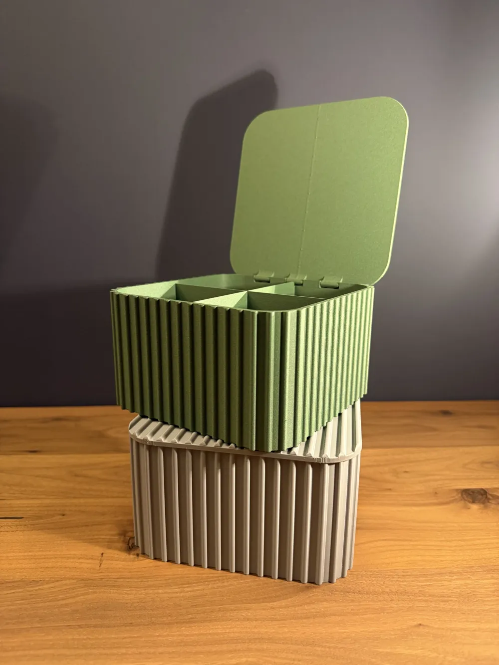 Modern Tea Box / Organizer with 4 Compartments - Free 3D Print Model ...