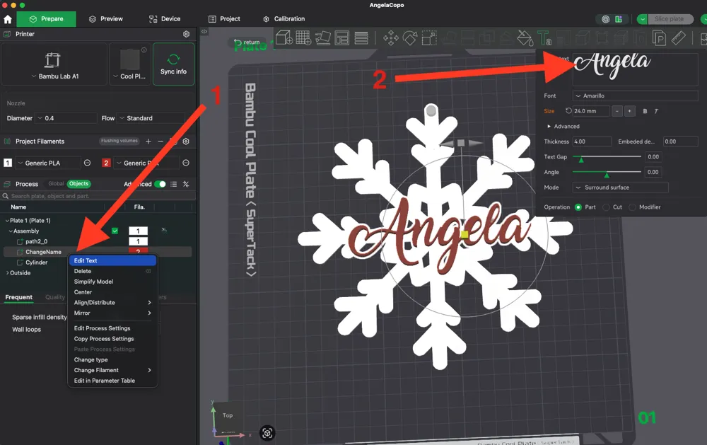 Customizable Snowflake Ornament with Your Name - Free 3D Print Model ...