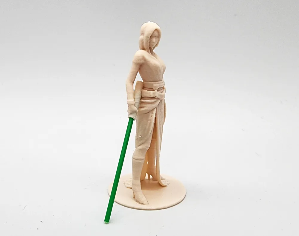 Female Jedi Miniature w/Filament Lightsaber - Free 3D Print Model ...