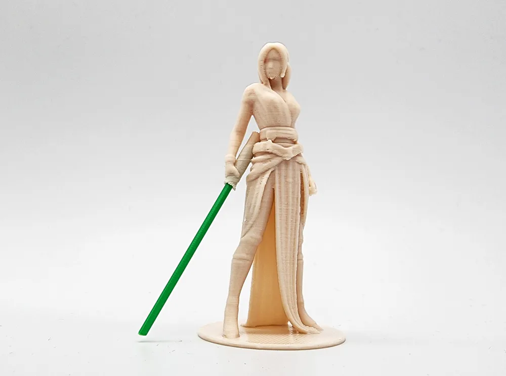 Female Jedi Miniature w/Filament Lightsaber - Free 3D Print Model ...