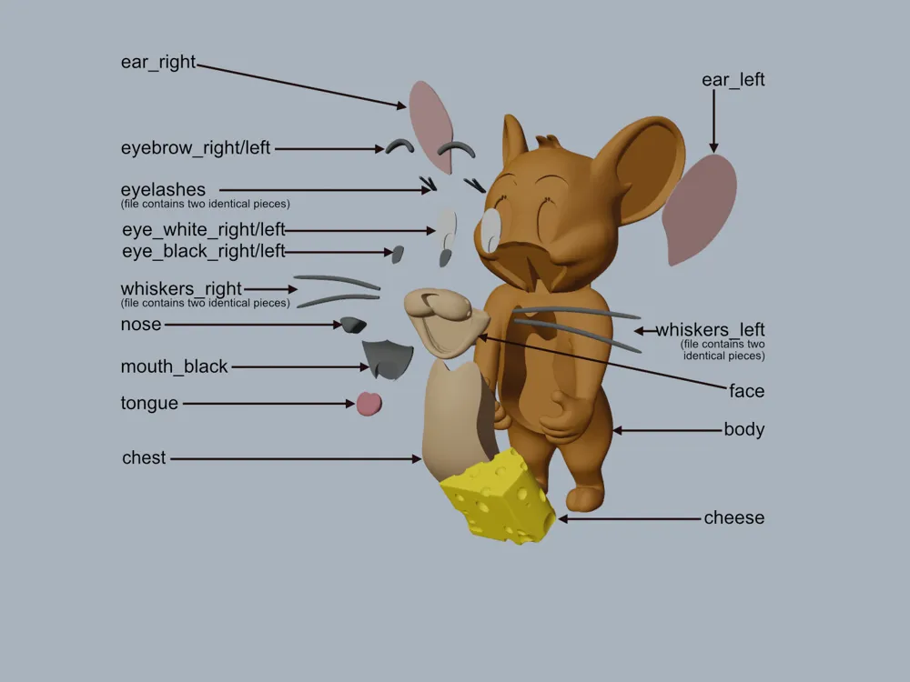Jerry Mouse - Free 3D Print Model - MakerWorld