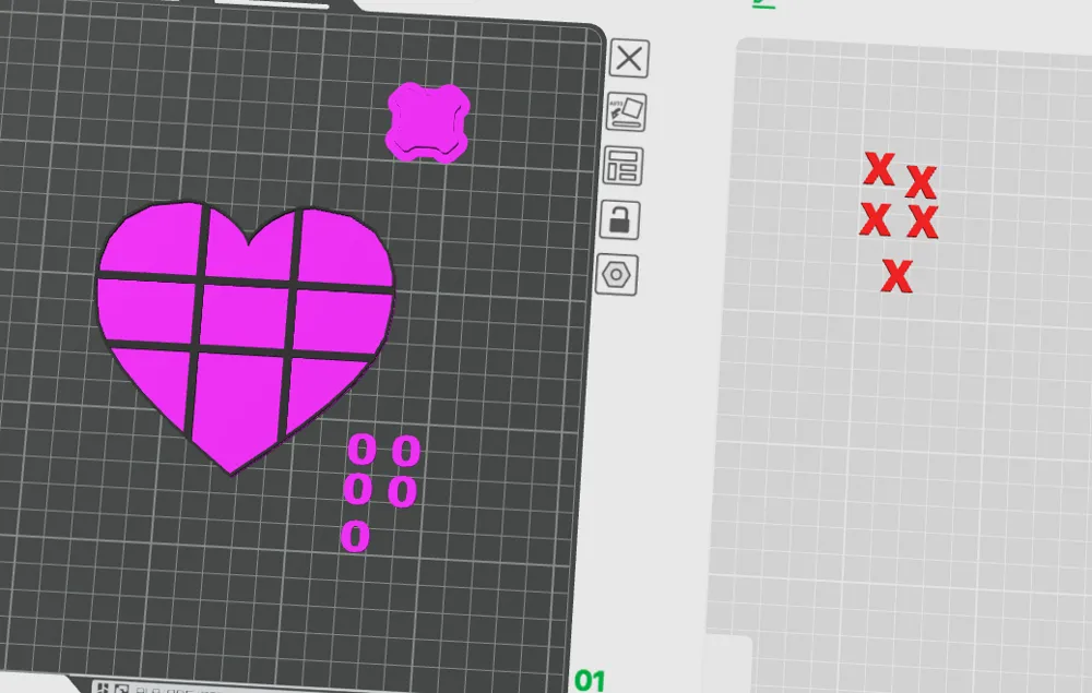 Valentine Tic Tac Toe game - Free 3D Print Model - MakerWorld