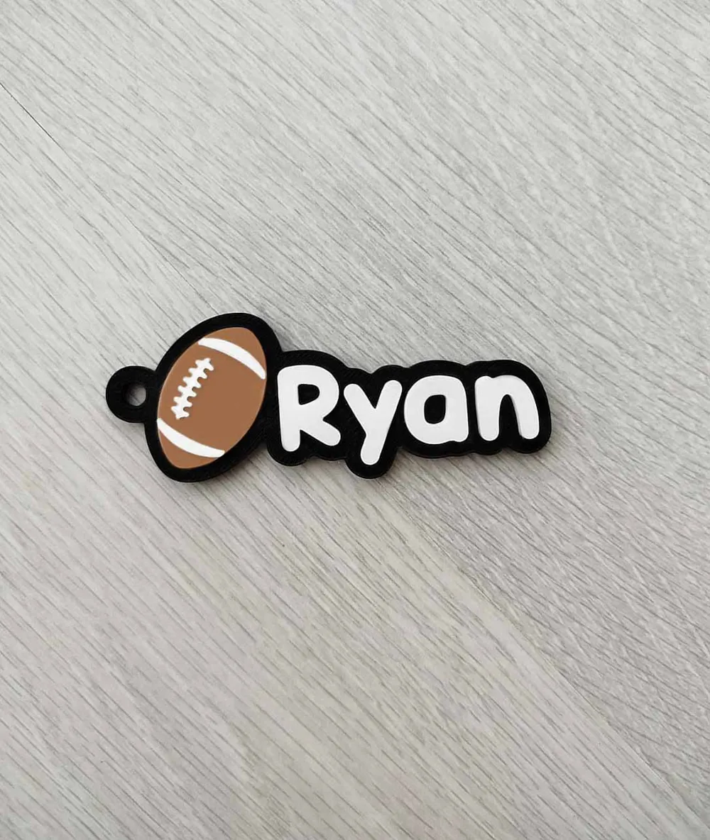 American football name tag - Ryan by 3D Creator Labs MakerWorld ...