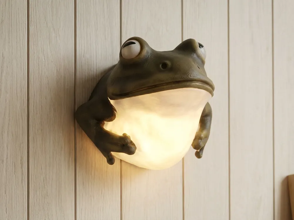 Wall-Mounted Frog Lamp | Multi-Color Nightlight - Free 3D Print Model ...