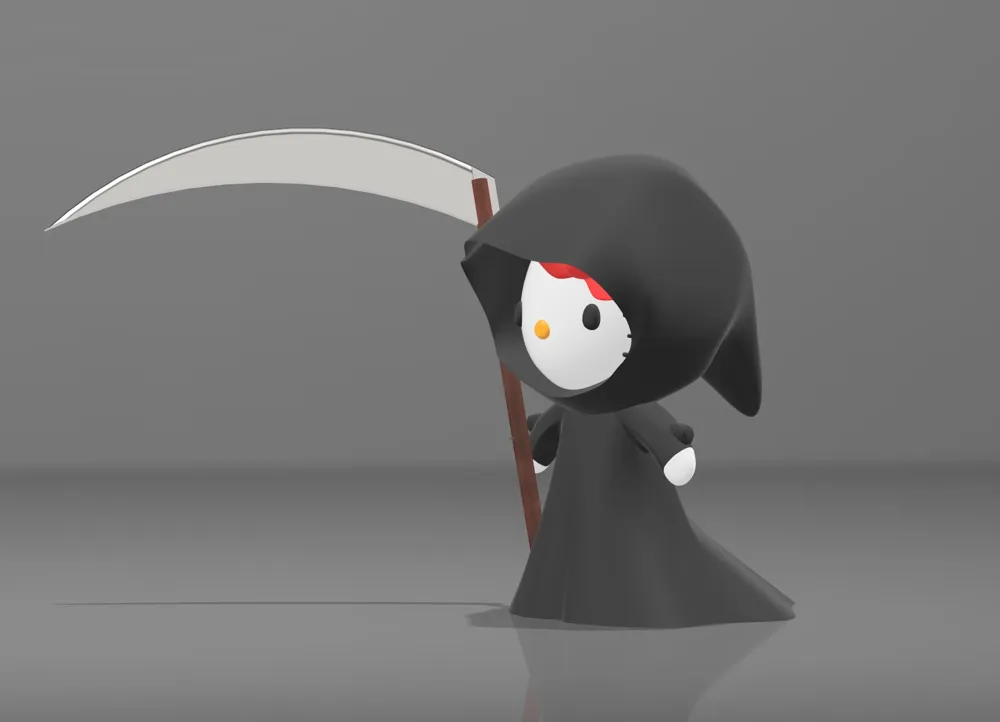 Grim Reaper Hello Kitty - Free 3D Print Model - MakerWorld