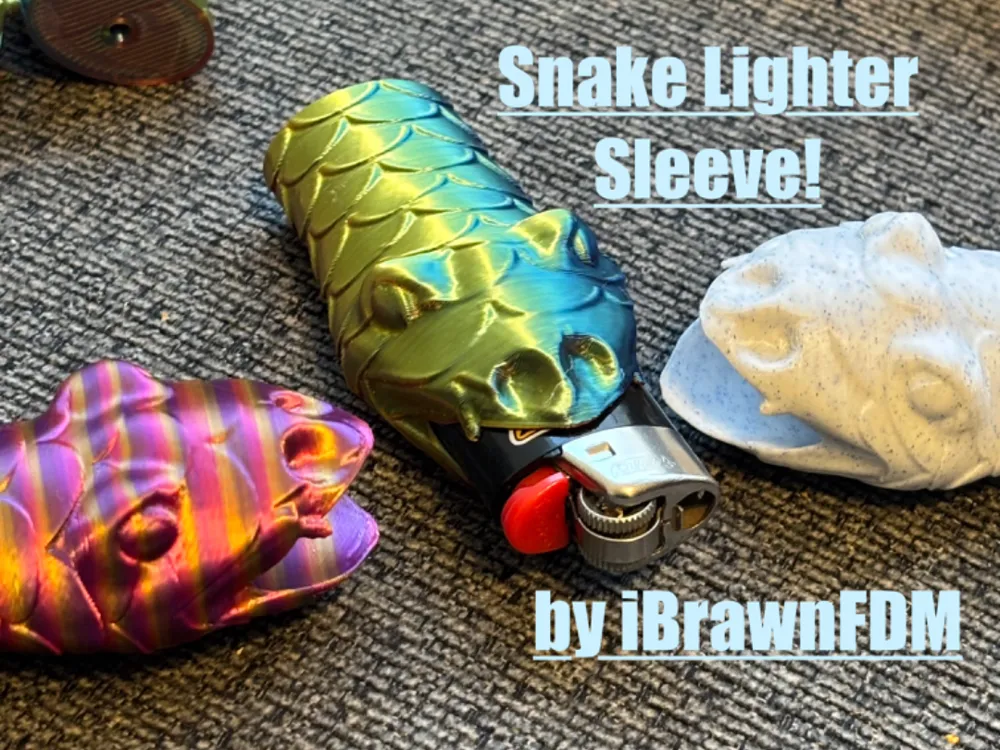 Snake Lighter Sleeve / case (fits bic lighters) by iBrawnFDM - MakerWorld