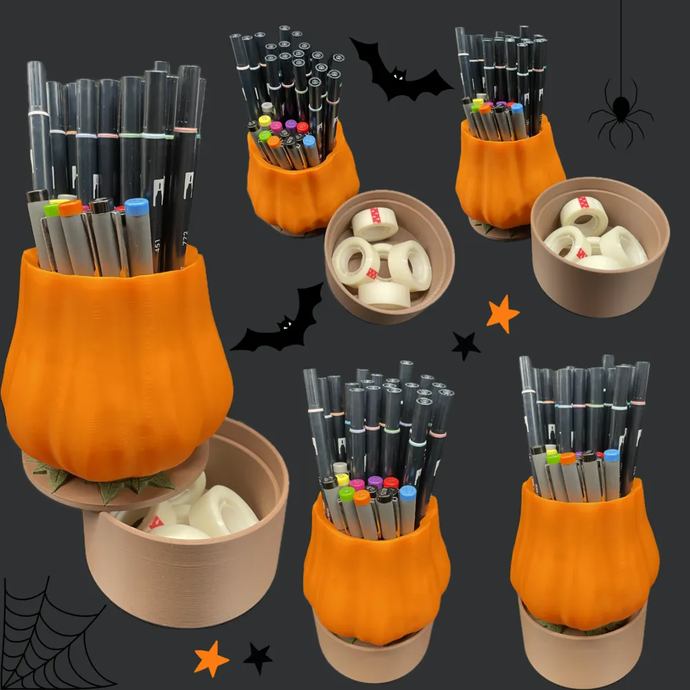 Pumpkin Pen Holder by Nuim MakerWorld: Download Free 3D Models