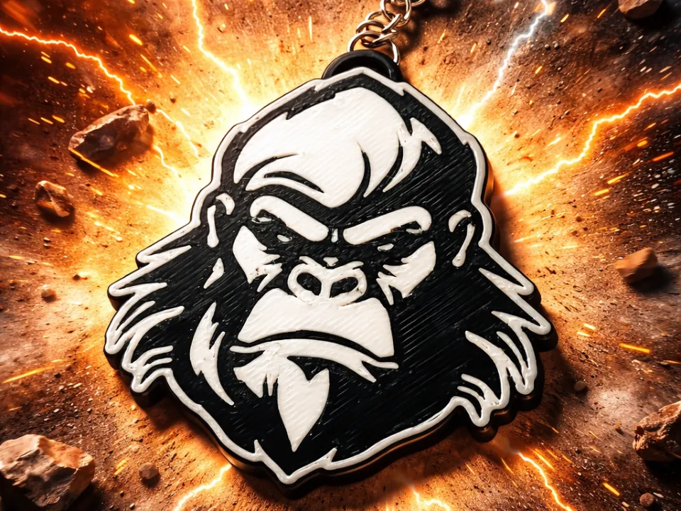 gorilla keychain - Free 3D Print Model - MakerWorld