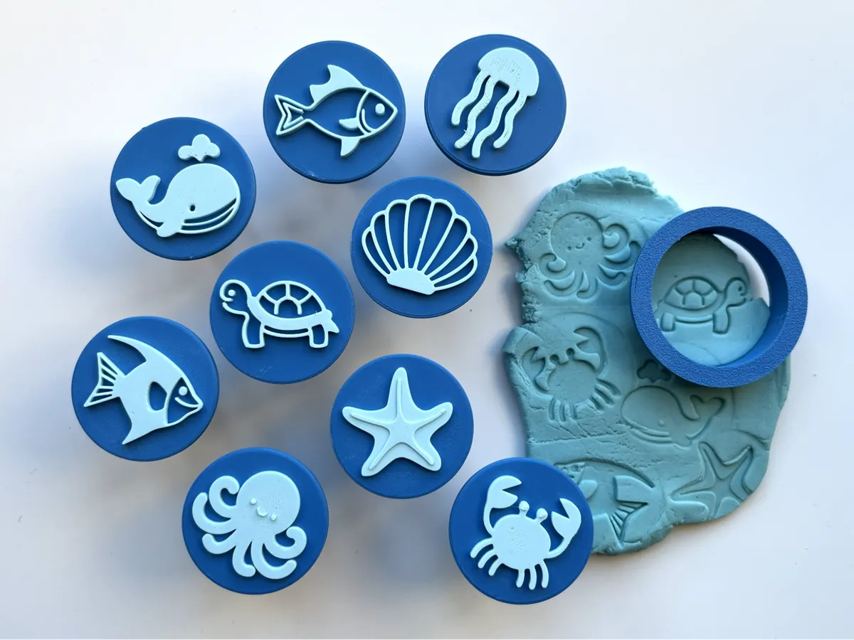 Ocean Animal Stamp Set – Sea Life - Free 3D Print Model - MakerWorld