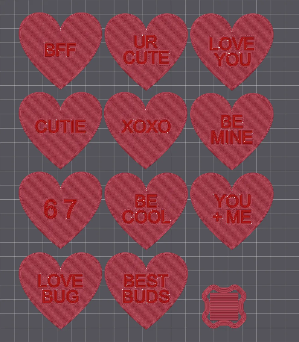 Conversation Heart Magnets - Small, Medium, Large - Free 3D Print Model ...