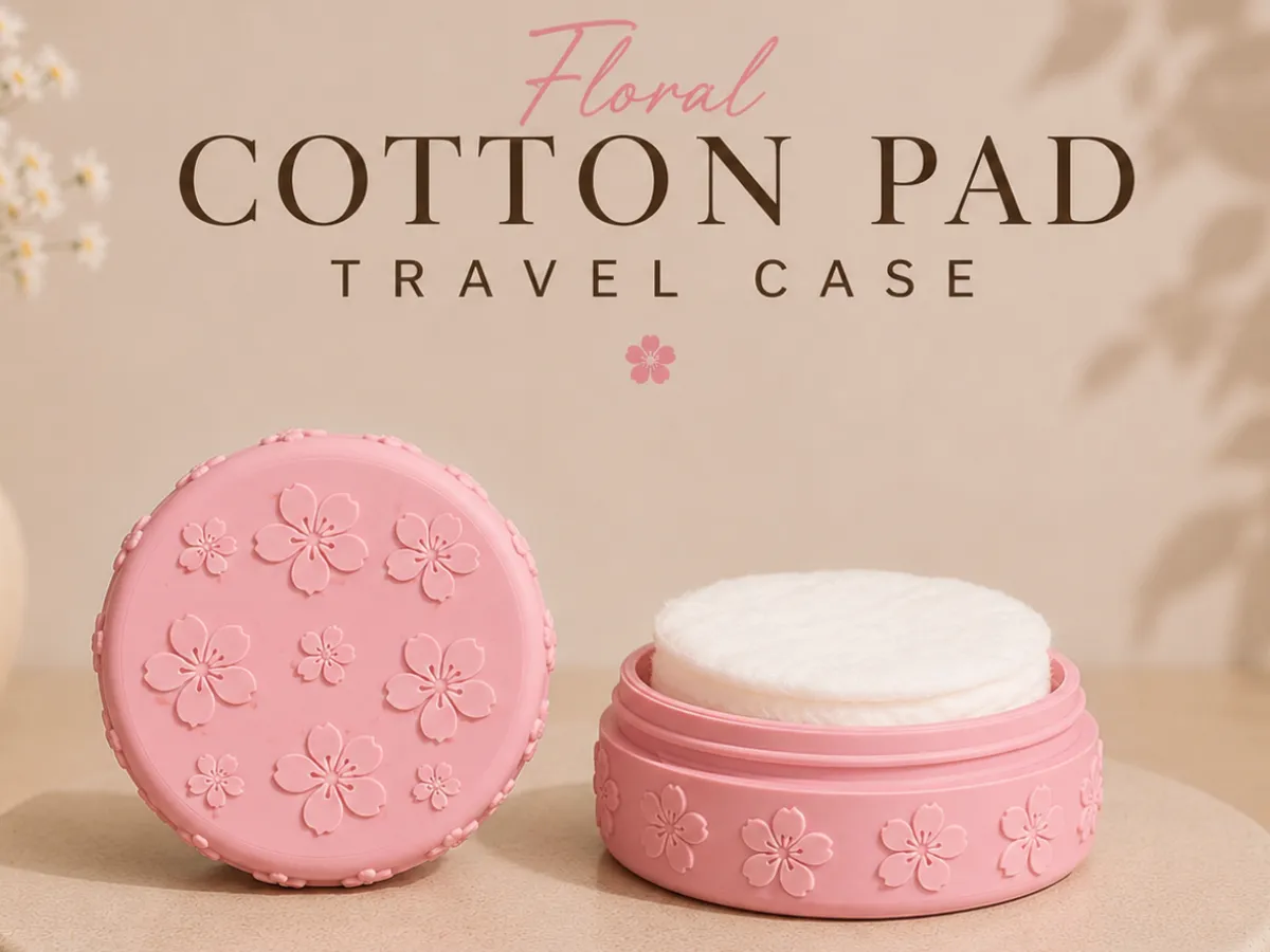 Floral Cotton Pad Travel Case (Easy Print) - Free 3D Print Model ...