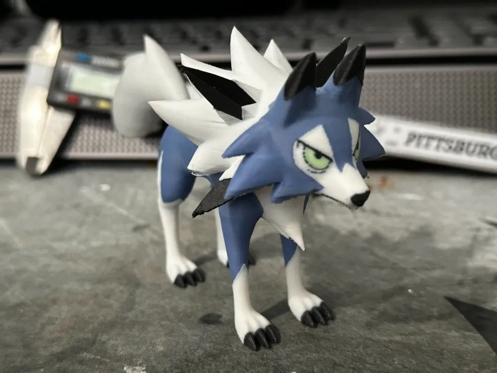 Lycanroc gamerip smoothed and colored (single AMS) - Free 3D Print ...