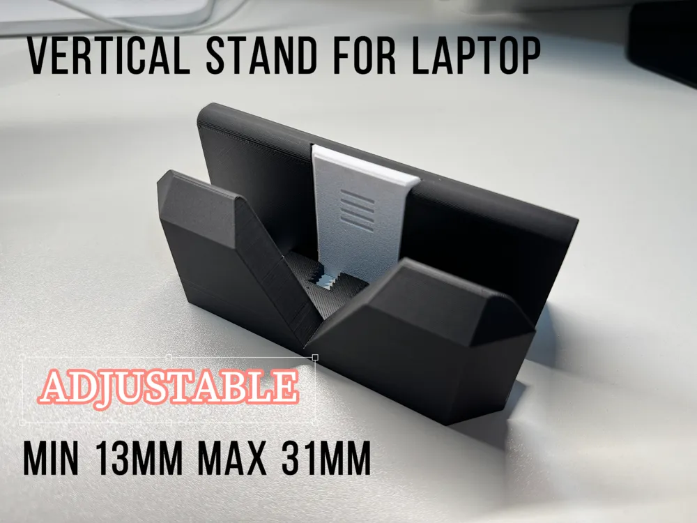 Adjustable Vertical Stand for Laptop - Free 3D Print Model - MakerWorld