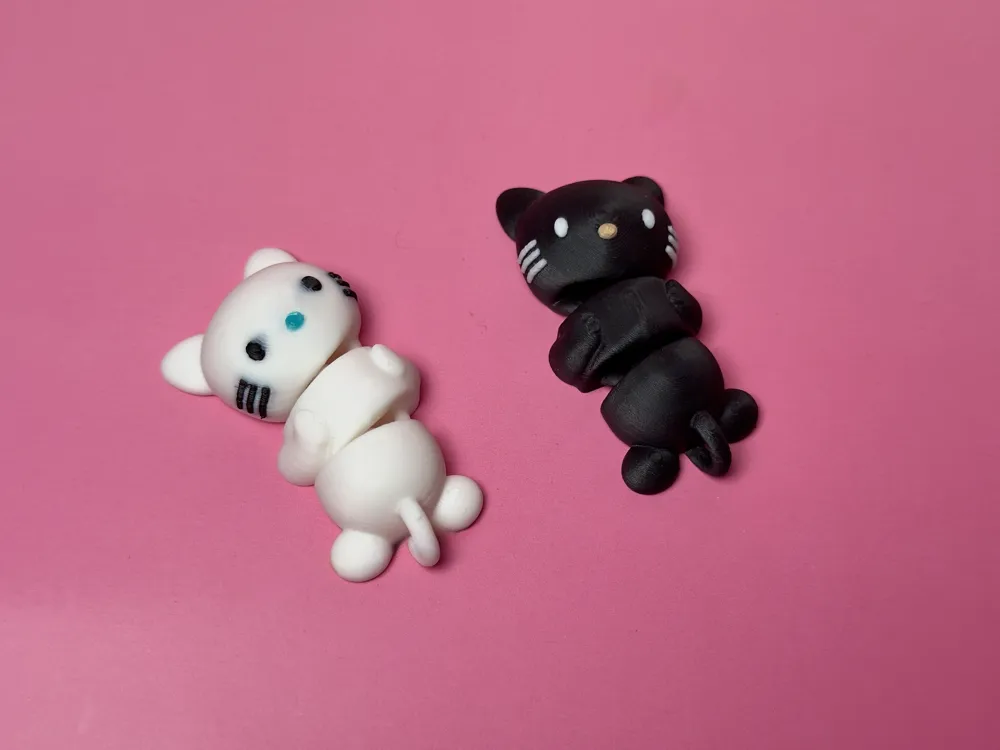 Flexi Kitties – Keychain Magnet articulated kitty - Free 3D Print Model ...