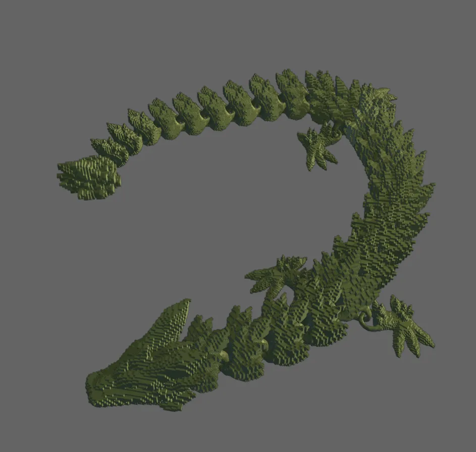 Articulated crystal dragon Minecraft voxelized - Free 3D Print Model ...