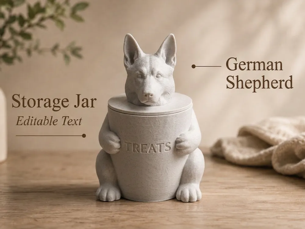 German Shepherd Storage Jar - Free 3D Print Model - MakerWorld