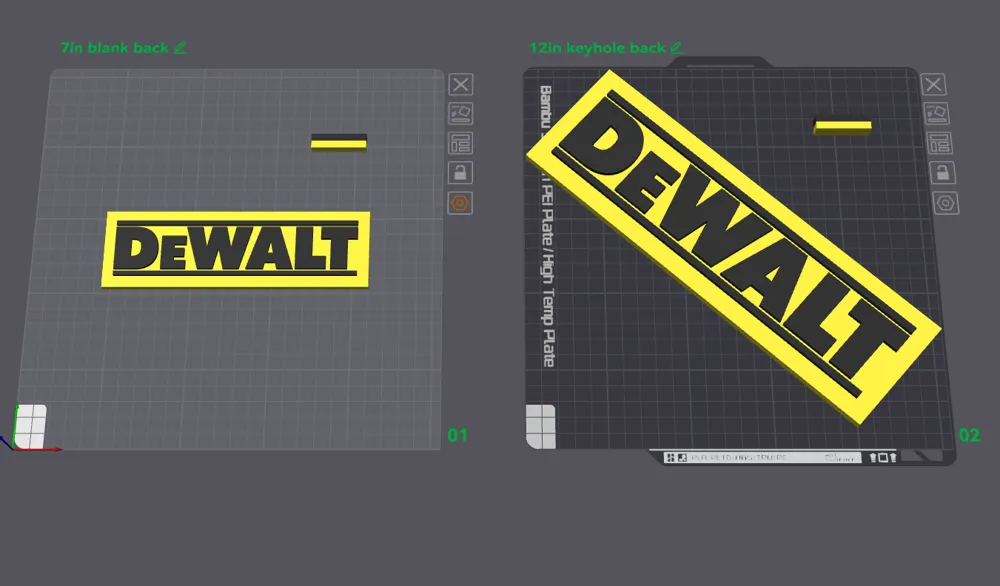 DeWalt logo sign plaque 2-sizes - Free 3D Print Model - MakerWorld