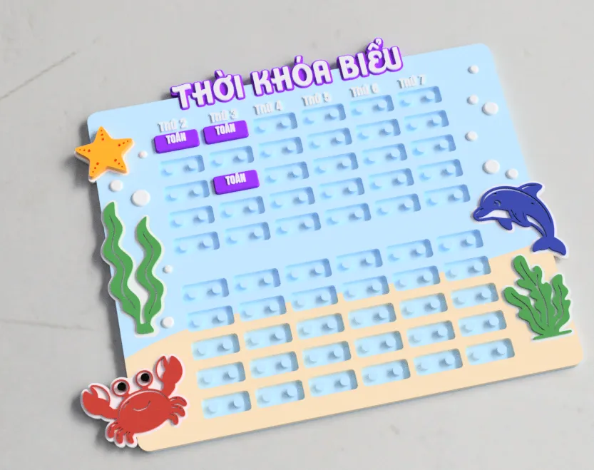 Ocean Weekly Schedule Board ( Timetable ) - Free 3D Print Model ...