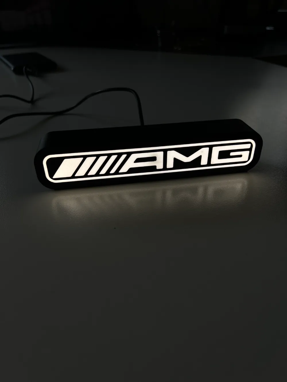 Lampe à poser lumineuse AMG Mercedes, boîte à lumière LED, modèle ...