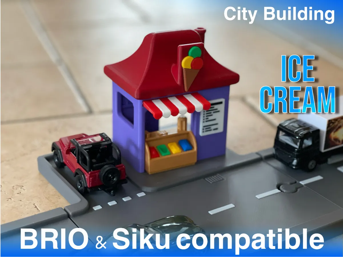 Ice Cream Bar, Toy Car - Brio, Siku compatible - Free 3D Print Model ...
