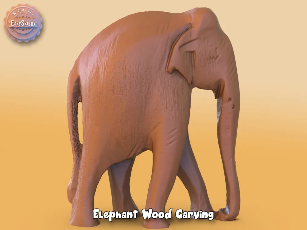 Elephant Wood Carving by EzzySziggy - MakerWorld