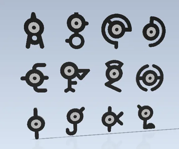 Unown Pokemon (type A to L) multi with AMS by Qmax3D - MakerWorld