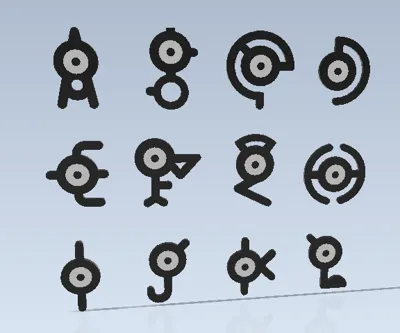 Unown Pokemon (type A to L) multi with AMS by Qmax3D - MakerWorld