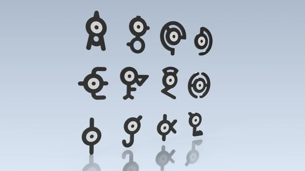 Unown Pokemon (type A to L) multi with AMS by Qmax3D - MakerWorld