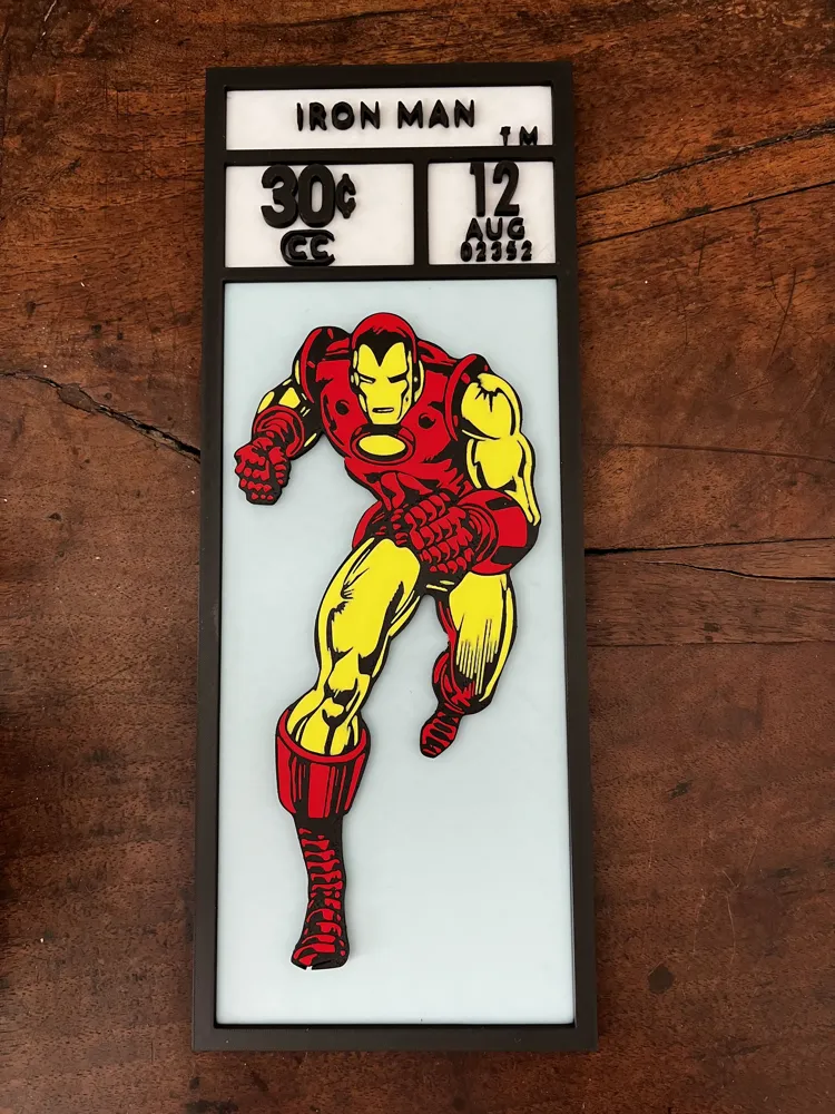 Iron Man Corner Box - Comic Decoration - Free 3D Print Model - MakerWorld