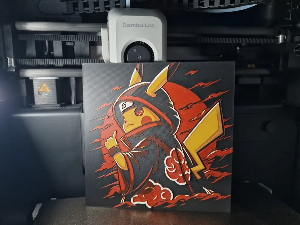 Pikachu Akatsuki - HueForge by design3d.jm MakerWorld: Download Free 3D ...