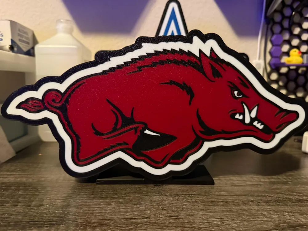 Arkansas Razorback v2 LED Lamp by Codyinbody3 MakerWorld: Download Free 3D Models