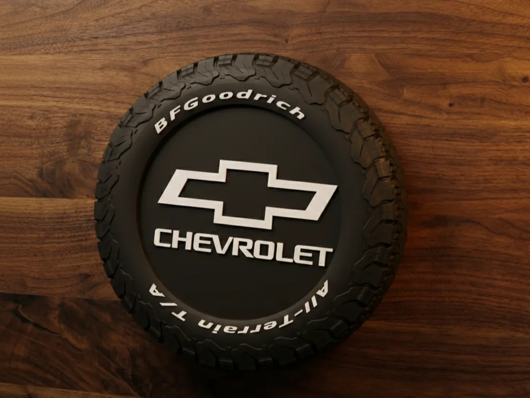 Catch-all Tray Chevrolet Logo on BFGoodrich Tire - Free 3D Print Model ...