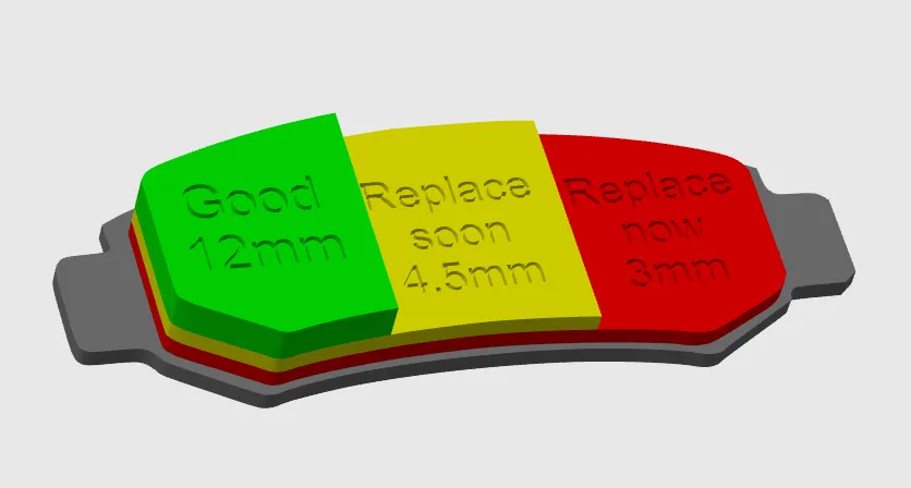 Brake pad wear pattern (educational) by Dub1ns - MakerWorld