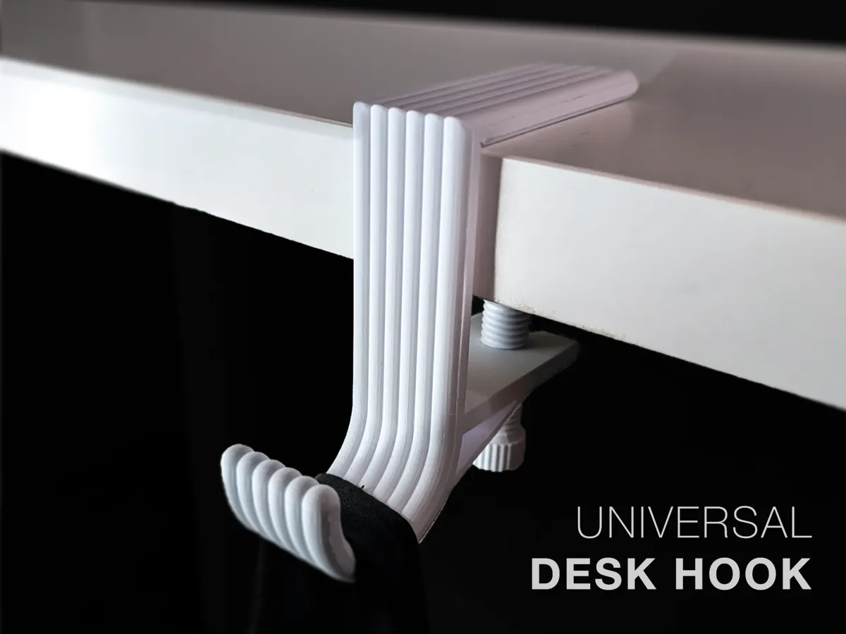 Universal Desk Hook - Free 3D Print Model - MakerWorld