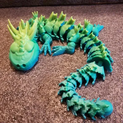 Shakaworld3D Horned flat head Spine Dragon by Shakaworld3DMakerWorld ...