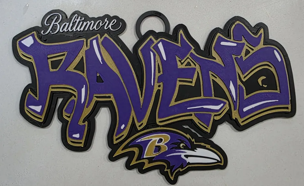 Ravens graffitti Oversized Chain - Free 3D Print Model - MakerWorld