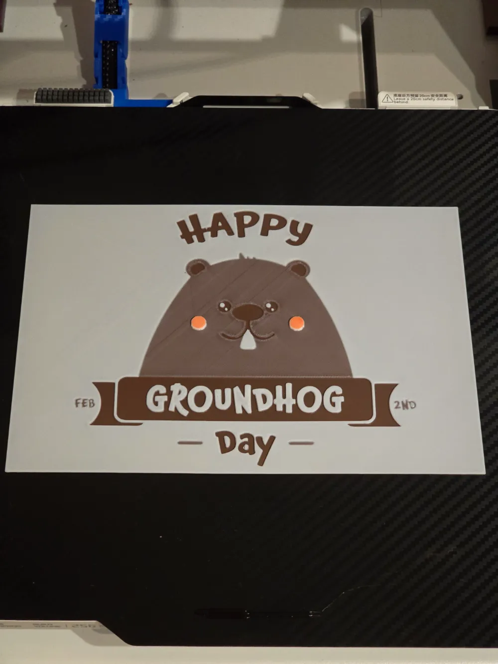 Happy Groundhog Day Hueforge by cow MakerWorld: Download Free 3D Models