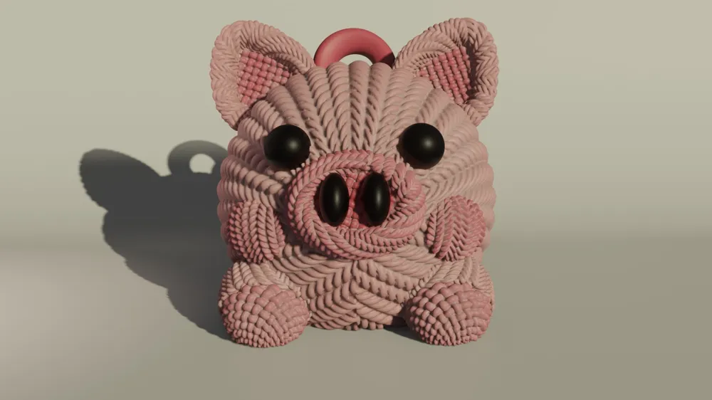 Crochet Cute Piggy keychain by BlueInes_3d - MakerWorld
