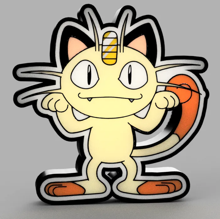 Pokemon - 0052 Meowth LED Lamp by BeeTee 3D - MakerWorld