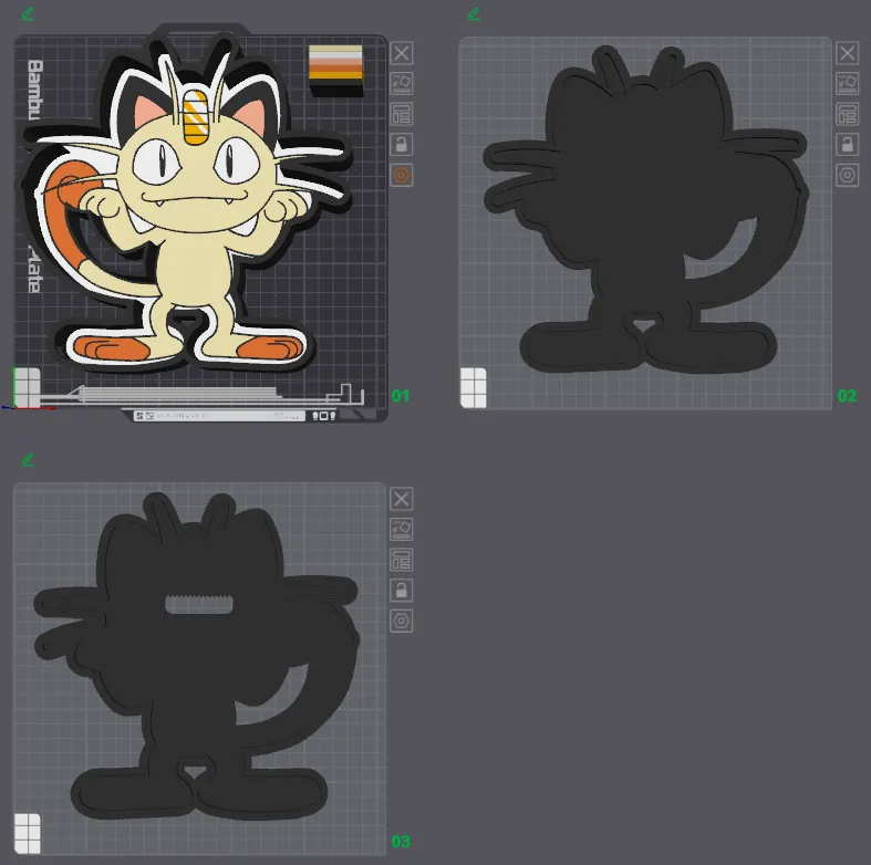 Pokemon - 0052 Meowth LED Lamp by BeeTee 3D - MakerWorld