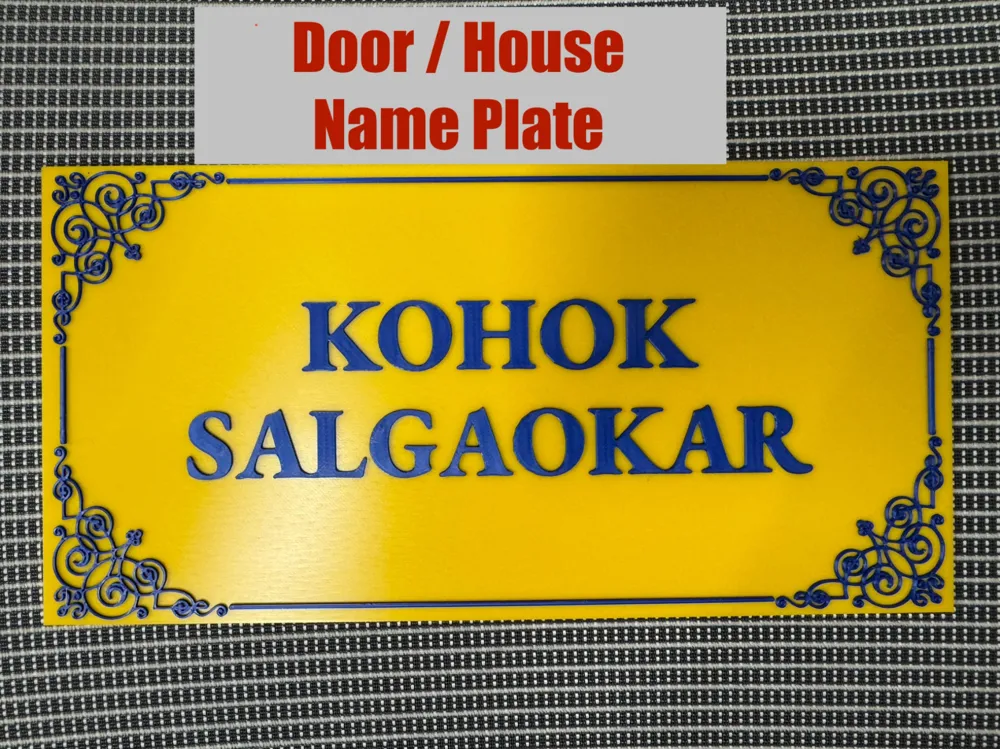 Door / House Name Plate by kpyezdani MakerWorld: Download Free 3D Models