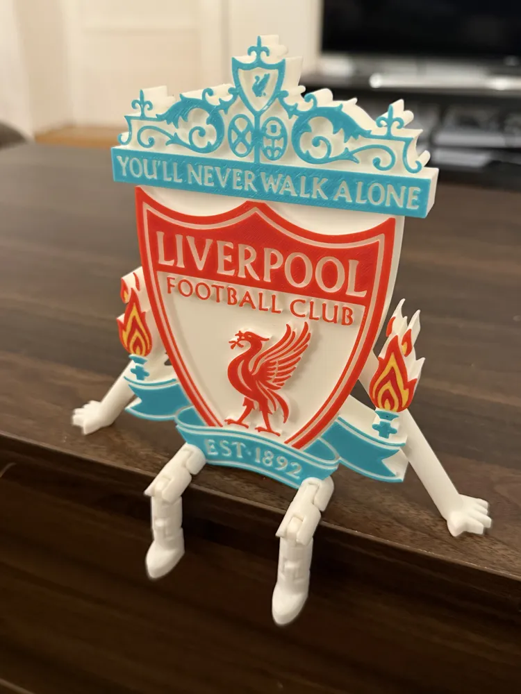 FC Liverpool Logo with Wobbly Legs - Free 3D Print Model - MakerWorld