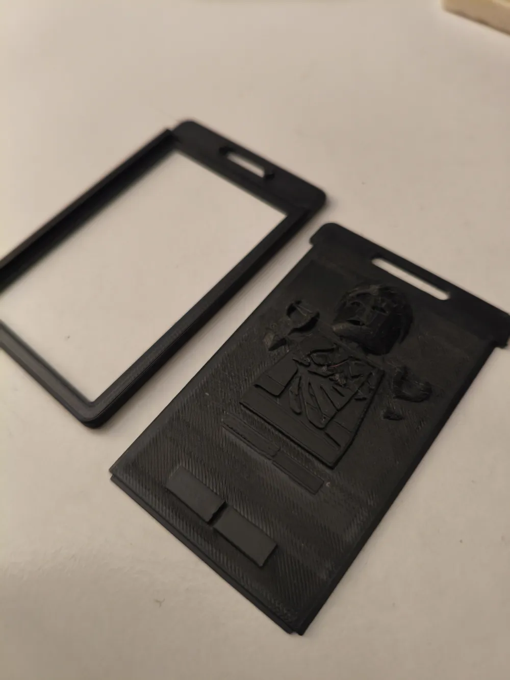 LEGOs-like Han Solo Carbonite ID Badge card holder - Free 3D Print ...