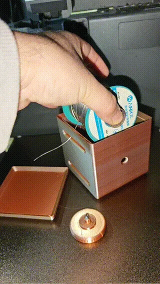 Stackable solder wire box with optional manual rewind wheel - Free 3D ...